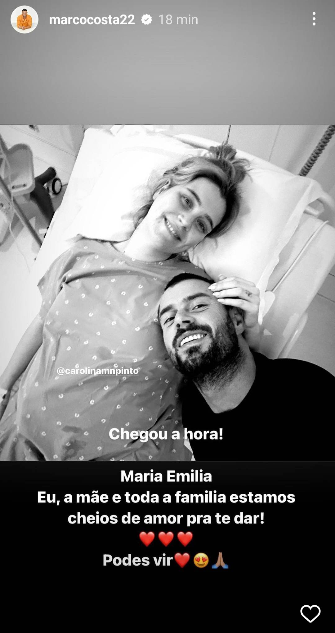Chegou a hora! Carolina Pinto já está na maternidade para o nascimento ...