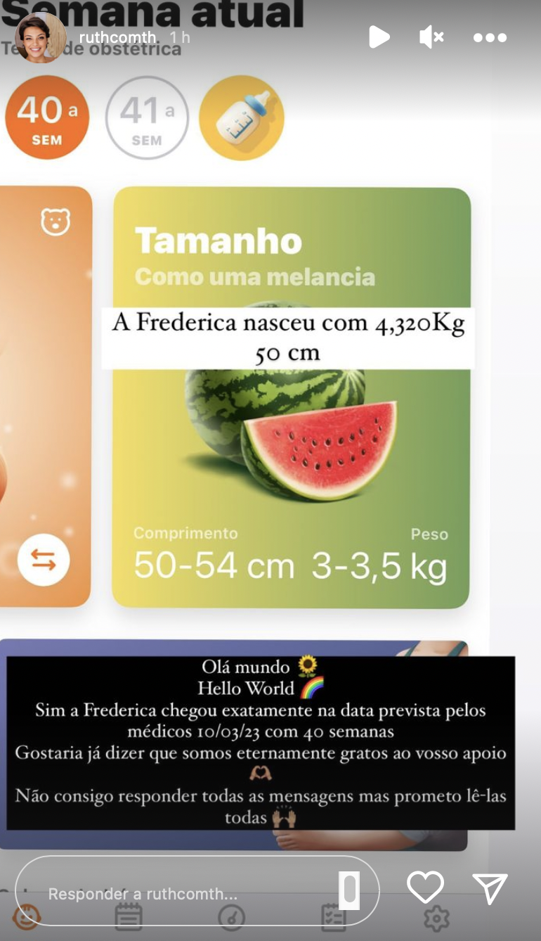 Ruth Oliveira quebra o silêncio após nascimento da filha