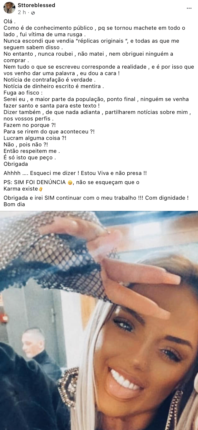 Cláudia Nayara confirma rusga após denúncia: “Nunca escondi que vendia réplicas originais"