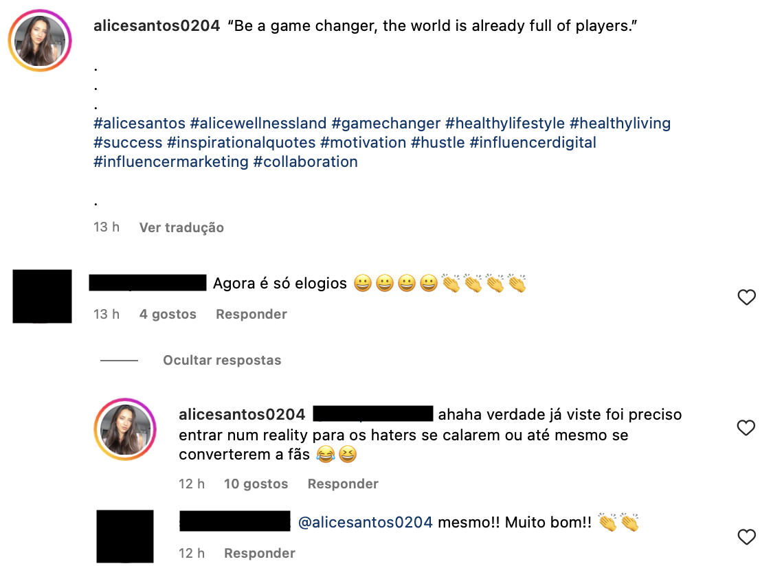 Alice Santos deixou de ter haters? “Foi preciso entrar num reality…”