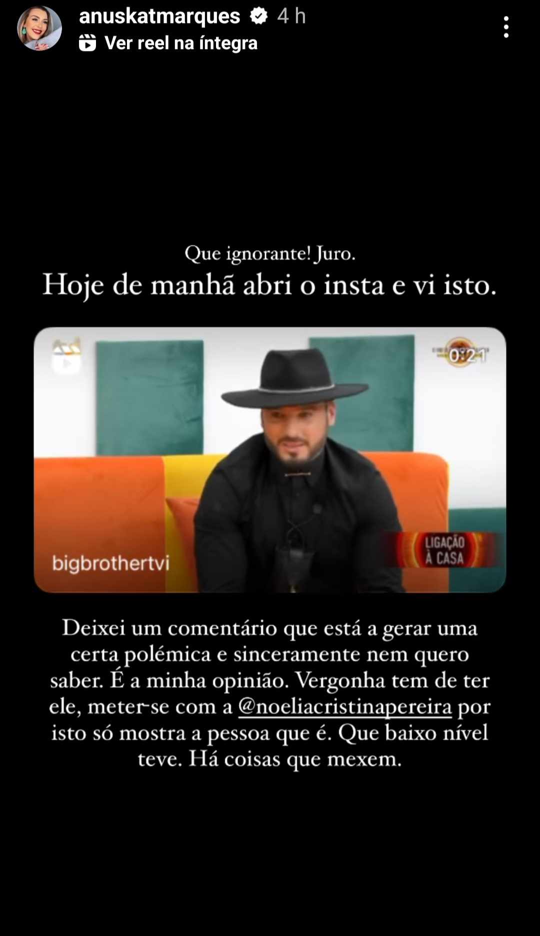 Anuska Marques atira-se a Miguel Vicente: “Que ignorante! Que baixo nível”