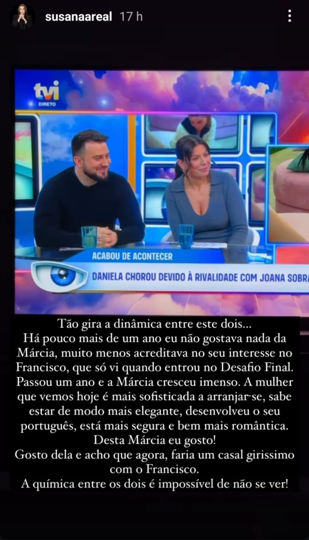 Márcia Soares e Francisco Monteiro juntos na TVI: "A química entre os dois é impossível de não ...