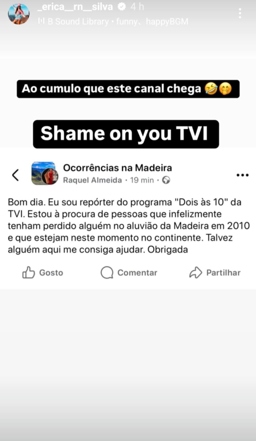 Érica Silva expõe publicação de repórter do "Dois às 10" e atira: "Ao ...