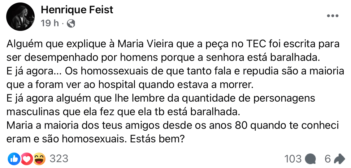 Henrique Feist implacável com Maria Vieira