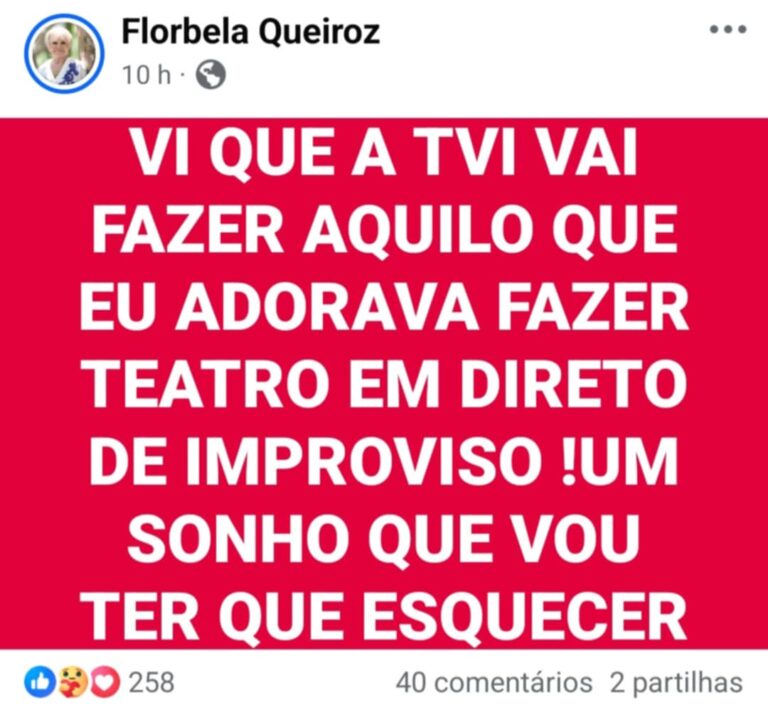 Afastada da televisão, Florbela Queiroz 'pisca o olho' a novo projeto ...