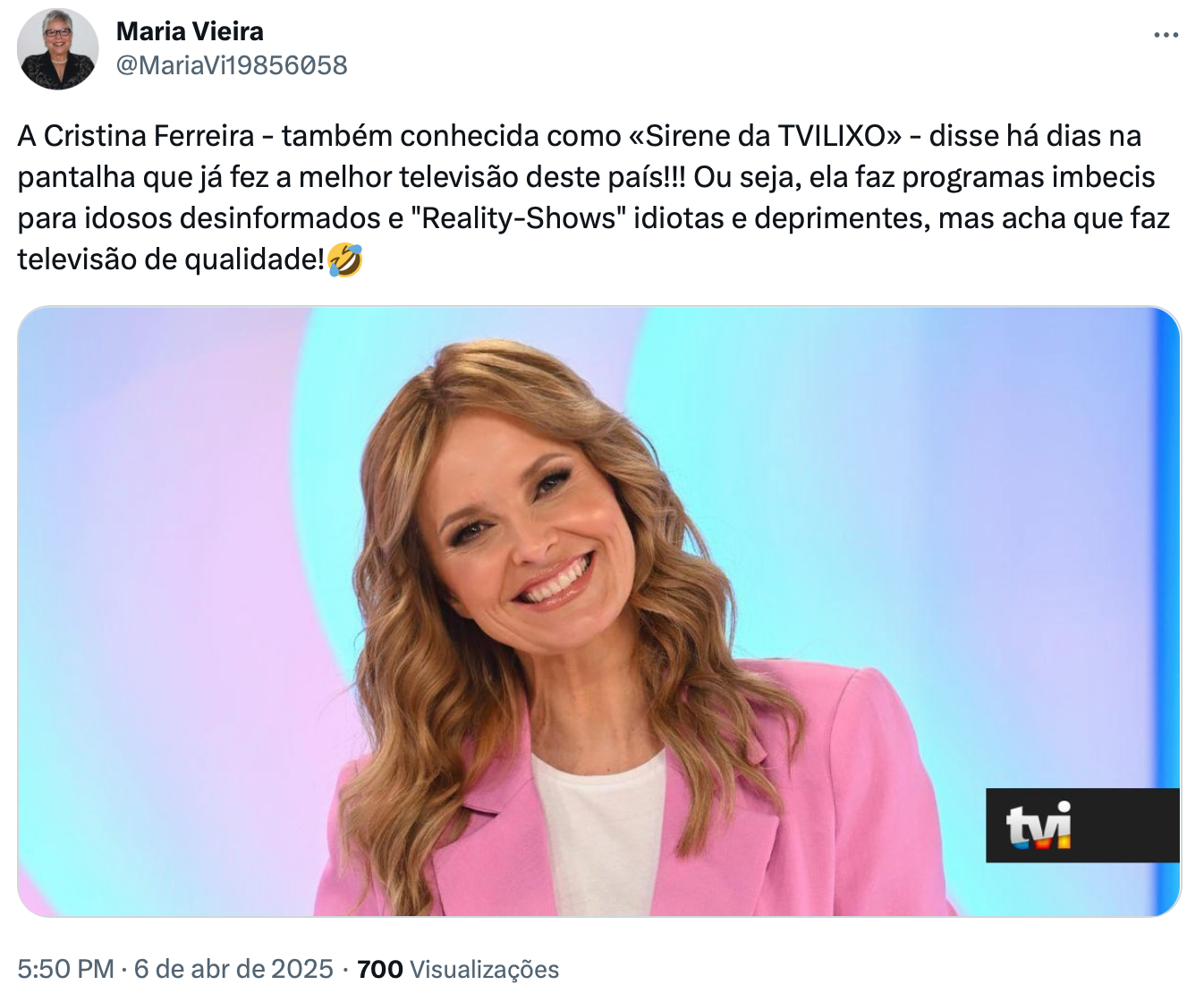 "Eu já fiz a melhor televisão deste país": Maria Vieira reage à ...