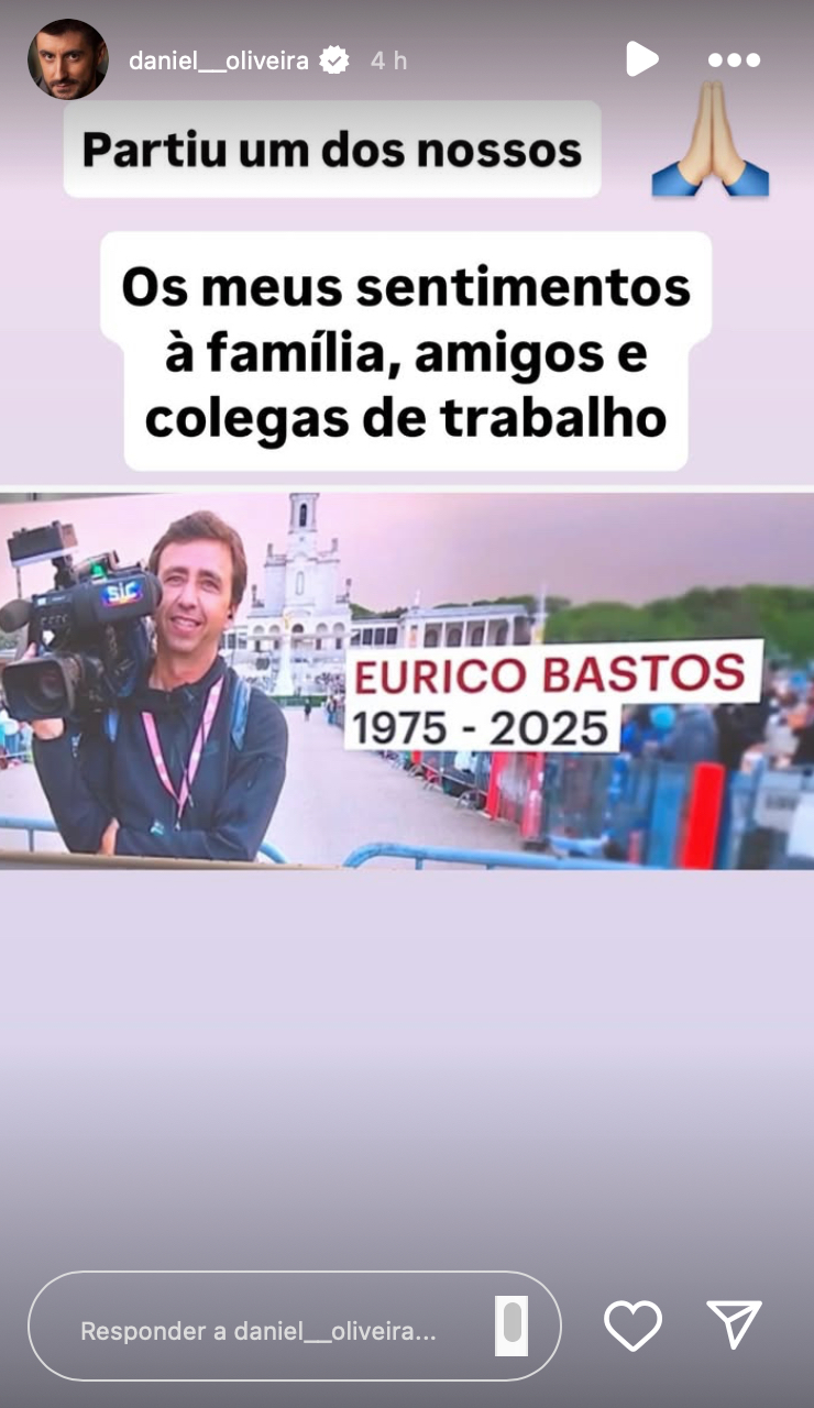 Daniel Oliveira reage à morte de Eurico Bastos, repórter de imagem da SIC
