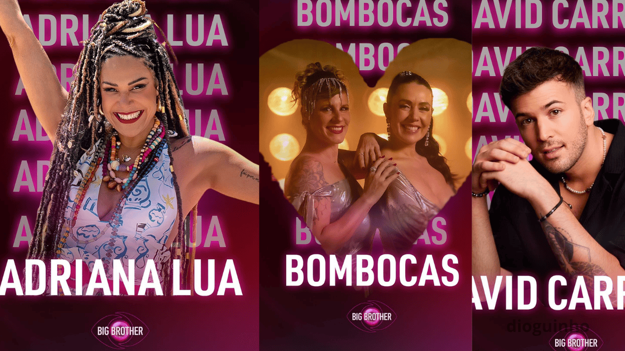 David Carreira, Adriana Lua e Bombocas na grande final do Big Brother 2025