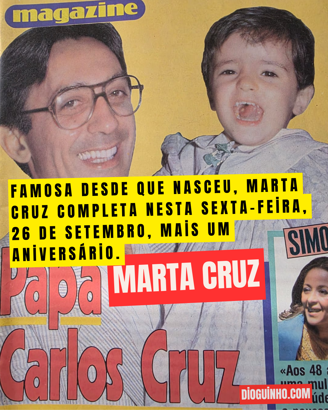 Parabéns, Marta! Filha de Carlos Cruz e Marluce faz hoje 41 anos